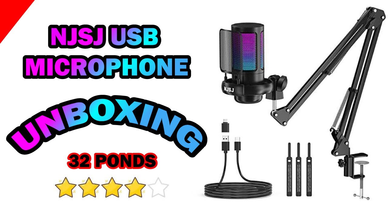 NJSJ USB Gaming Microphone For PC #microphone #unboxing - YouTube