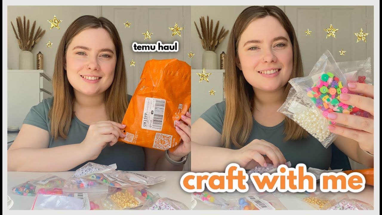 CRAFT WITH ME | Temu Bead Haul & Making Bracelets/Phone Charms - YouTube