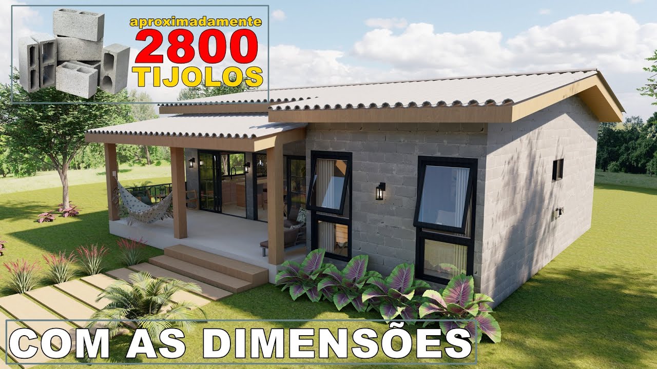 Casa sem reboco, com tijolo aparente, quatro quartos. - YouTube