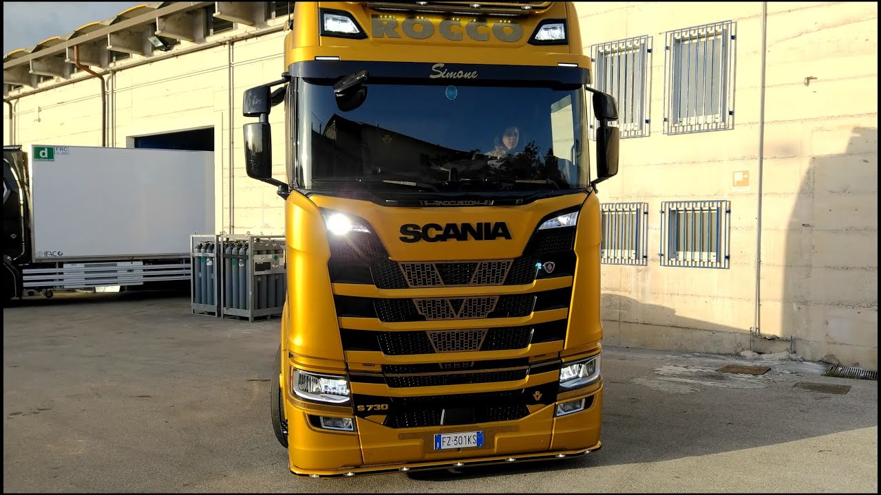 4k (Trucking Girl) Woman Drive Scania S730 Gold "50 Th Anniversary ...