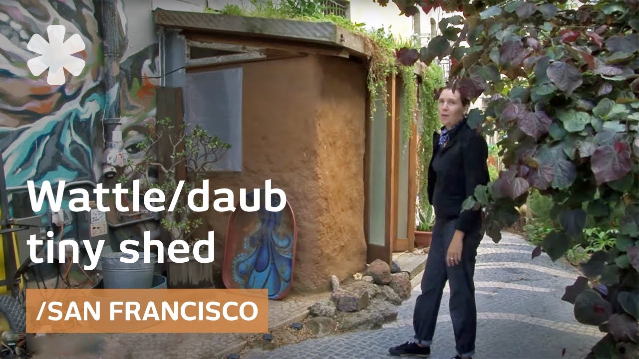 Tiny wattle-and-daub shed from local dirt in San Francisco - YouTube