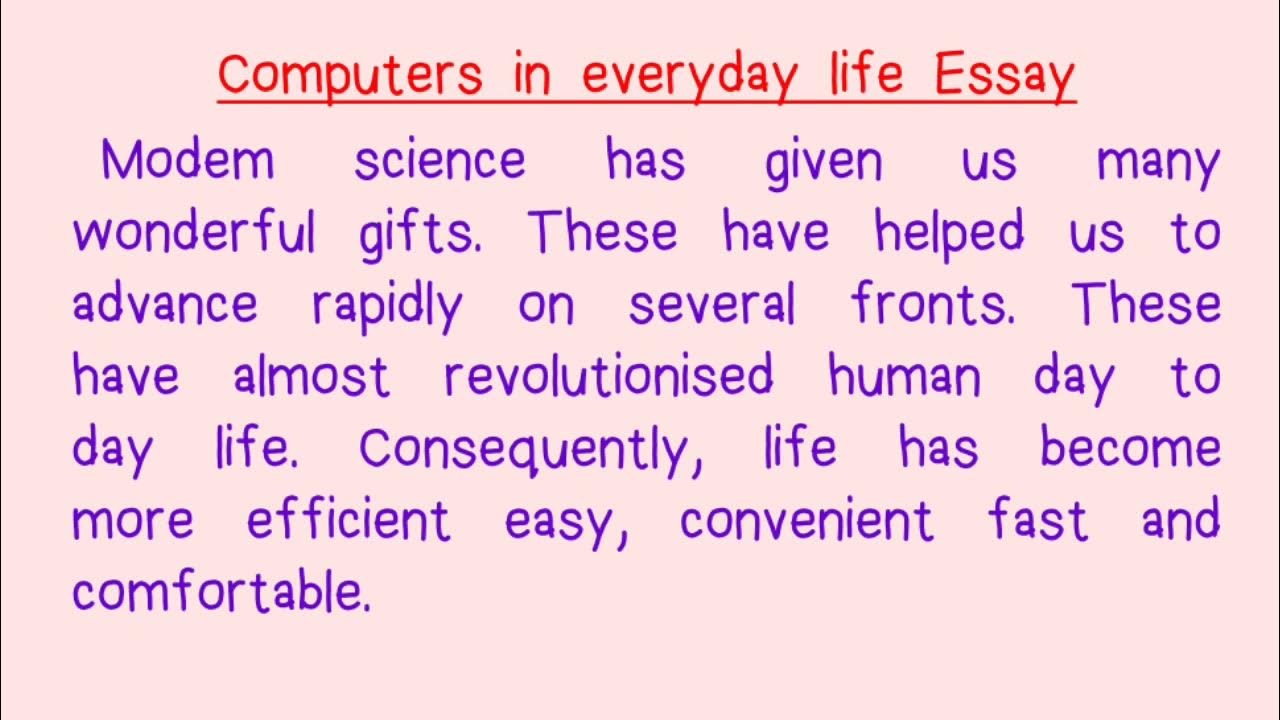 Essay on Computer in Everyday Life || Computer in Everyday Life Essay ...