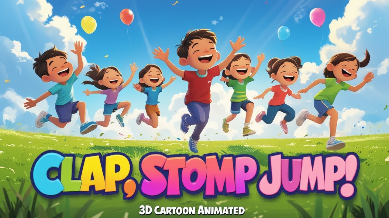 Clap, stomp, jump | kids action song l move your body song | nursery ...