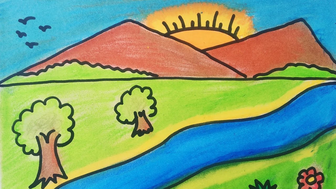 How to draw neture drawing | nature drawing | simple drawing for kids ...