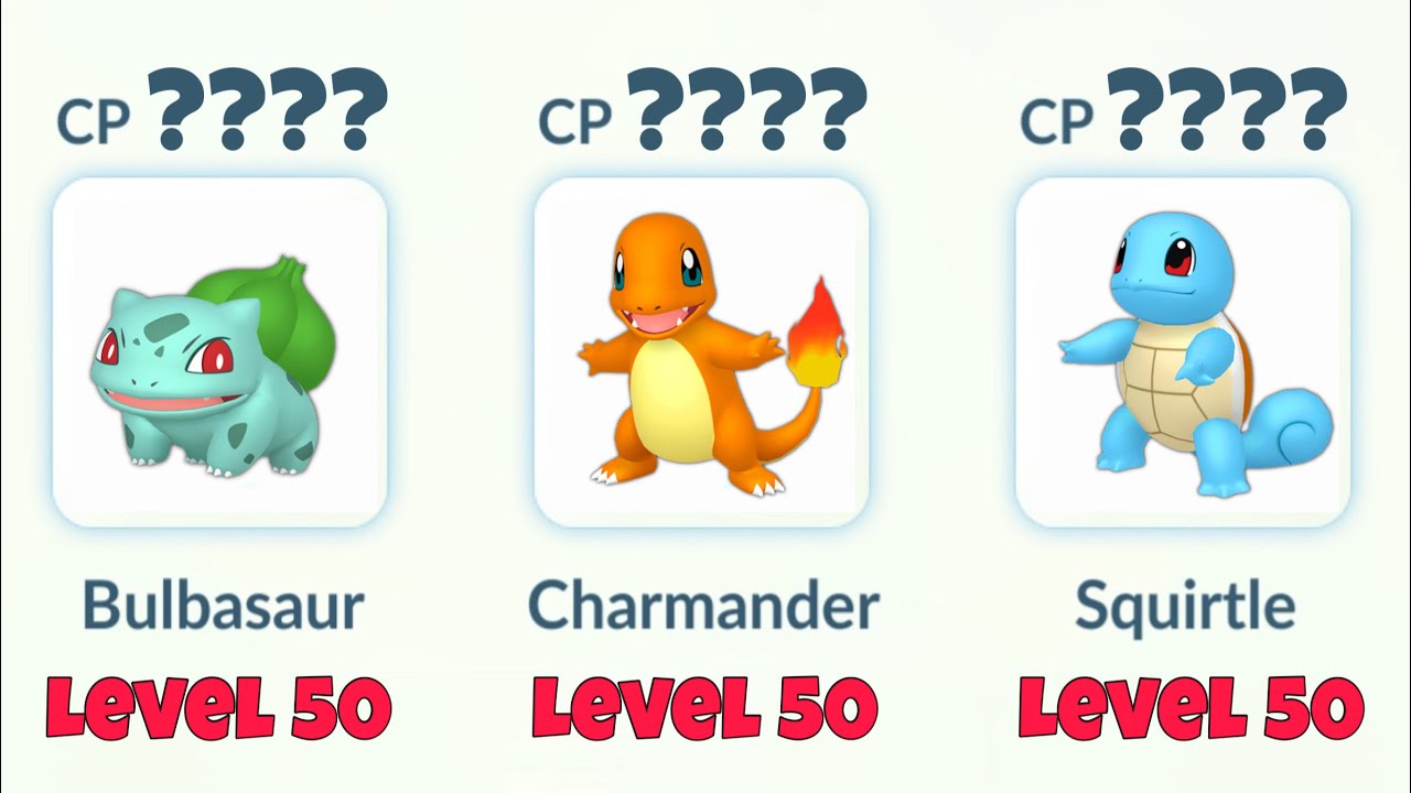 ALL Level 50 TRUE KANTO STARTERS TEAM in POKEMON GO. - YouTube