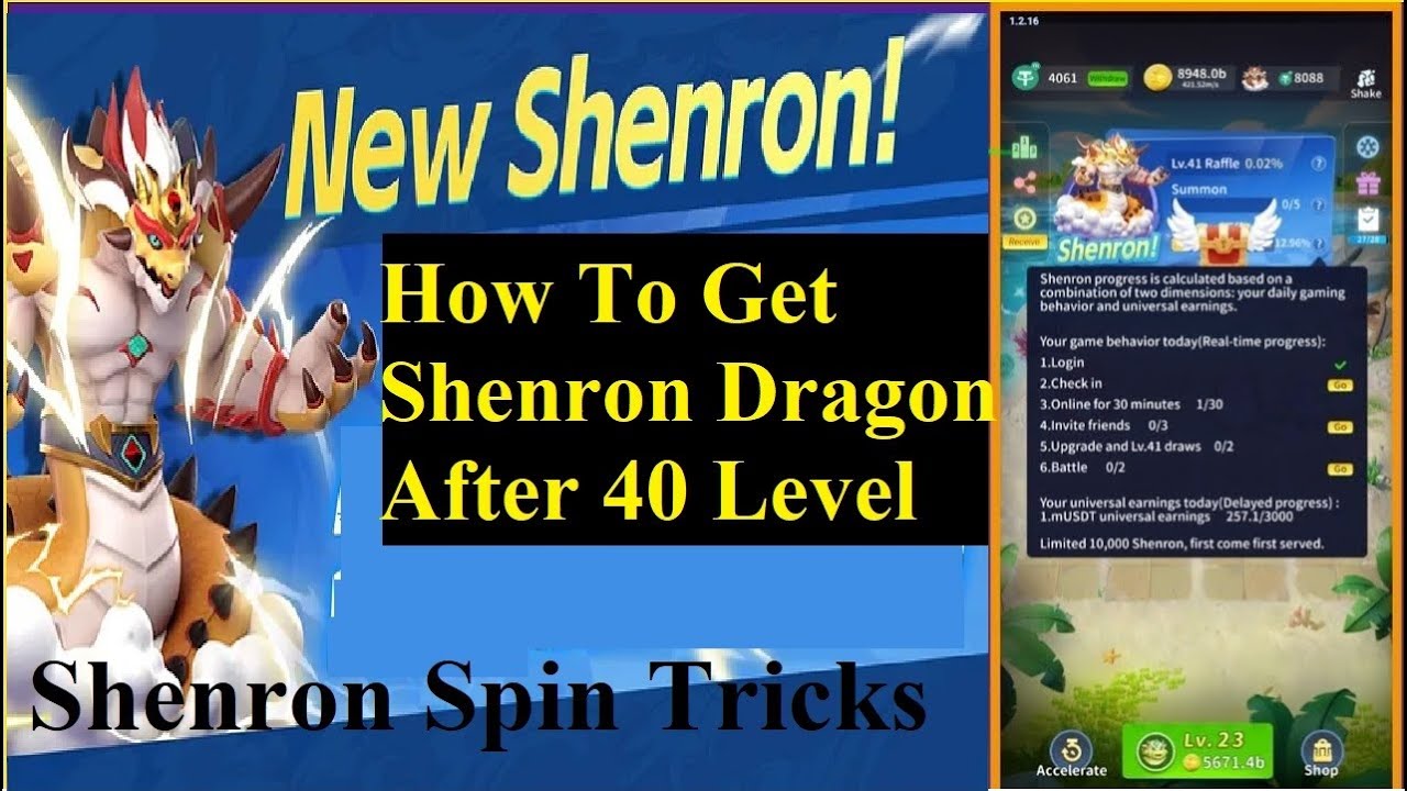 How to Get Shenron Dragon After 40 Level | Dragon Master| Shenron ...
