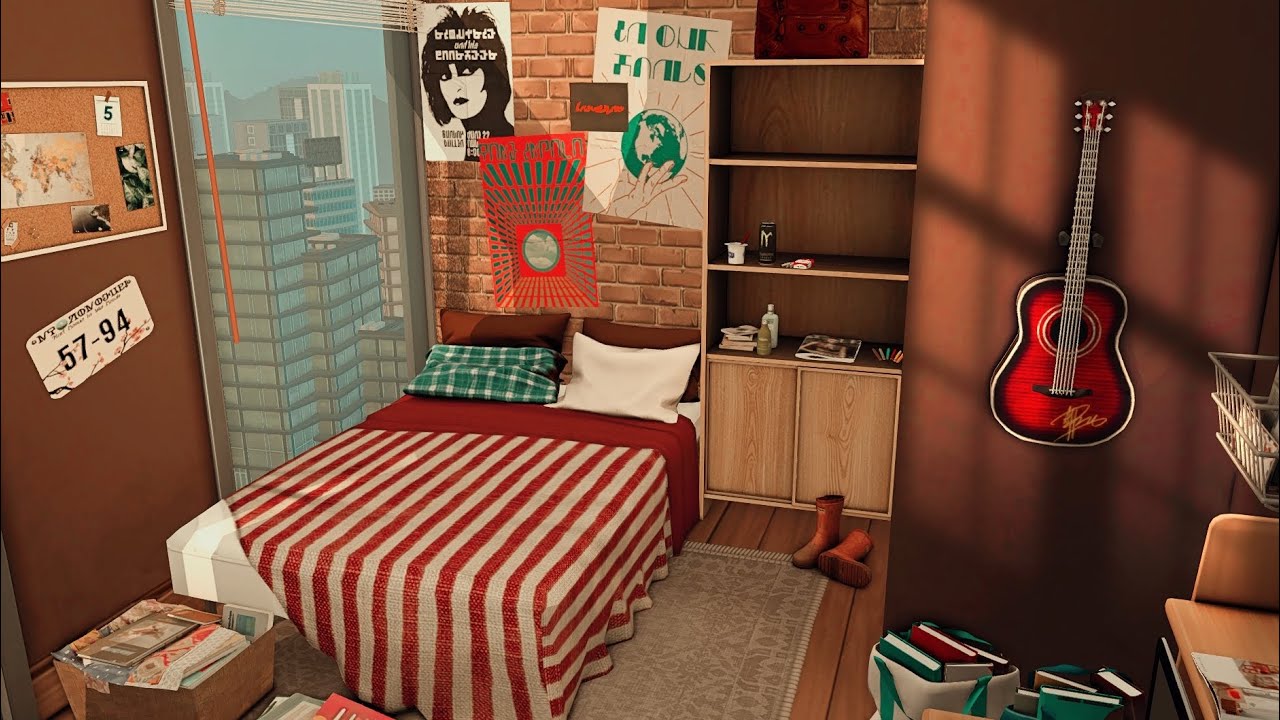 broke girl's apartment || the sims 4 cc speedbuild - YouTube