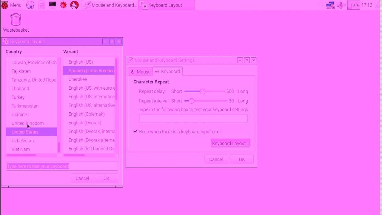 Raspberry Pi - Keyboard Layout Selection - YouTube