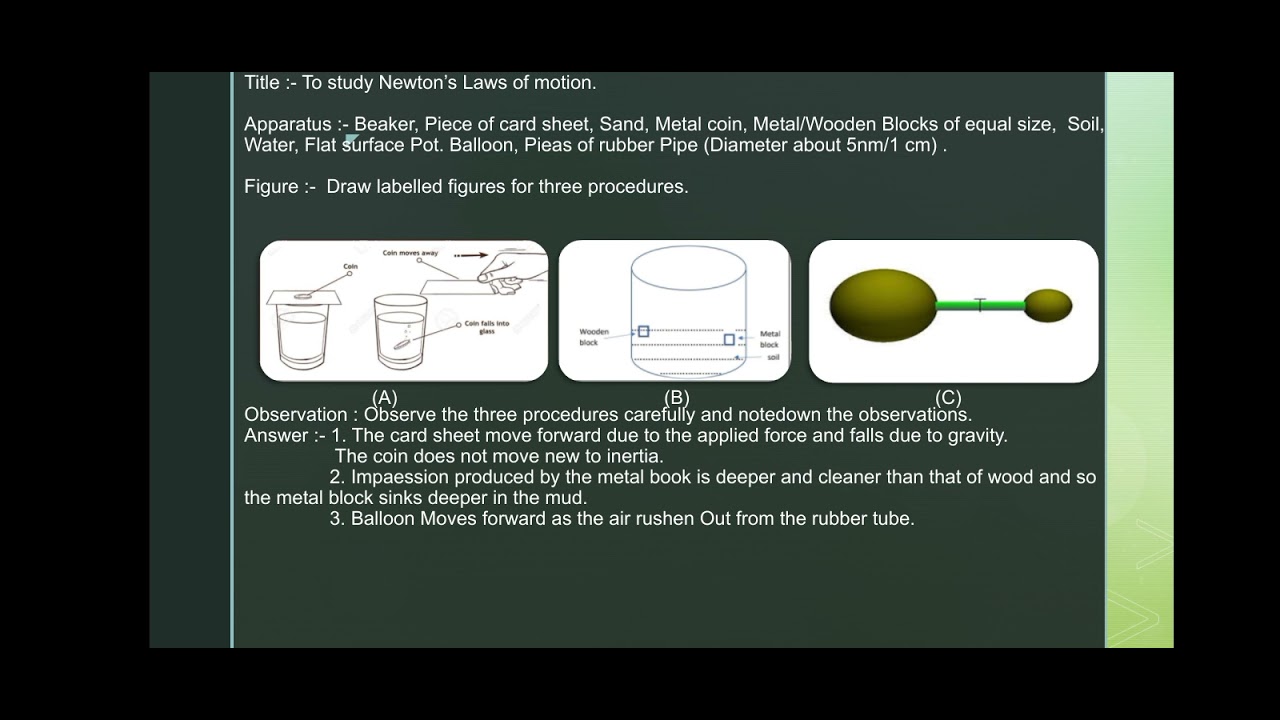 9th standard science practical book experiment number 1 - YouTube