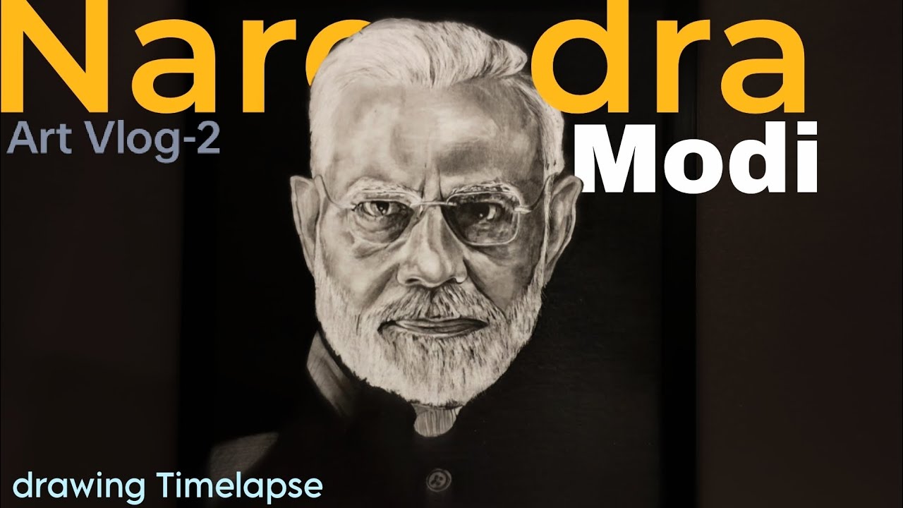 drawing PM NARENDRA MODI with graphite pencils | full timelapse # ...