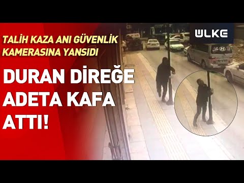 Duran Direğe Adeta Kafa Attı! İnanılması Güç O Anlar Kamerada