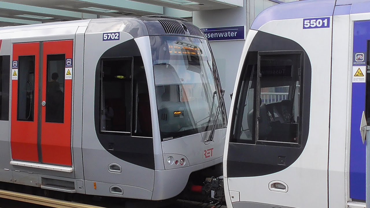 RET Metro Type S+B, HSG3+RSG3 en 2x 3*Type B op station Tussenwater ...