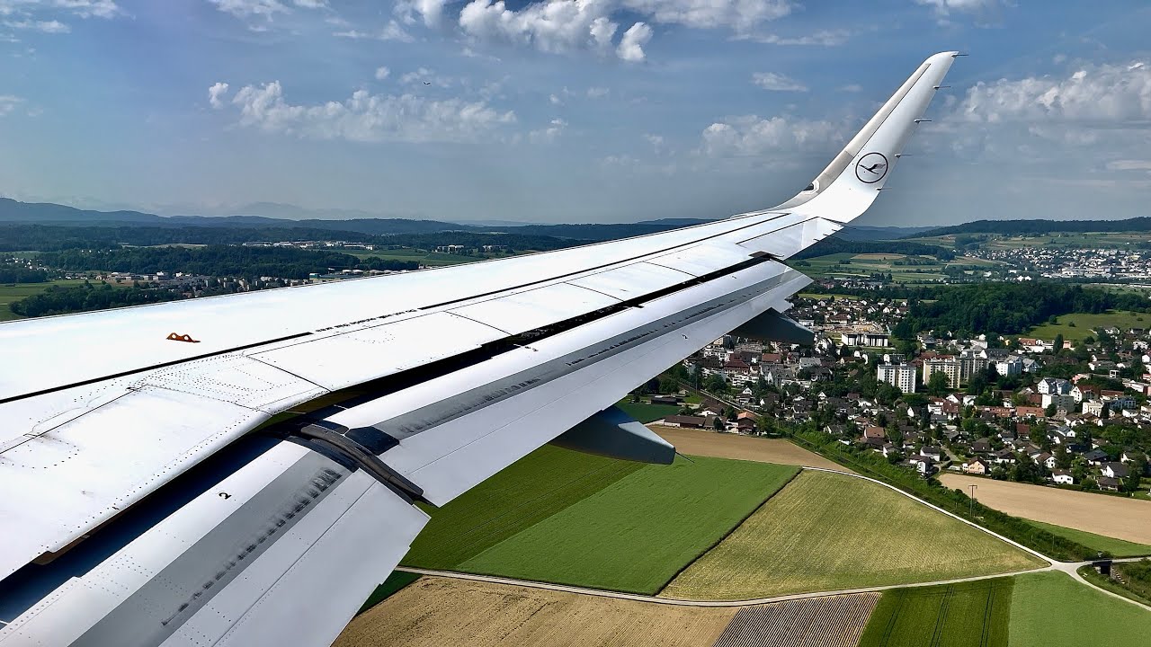 [4K] – Stunning Switzerland Landing – Lufthansa – Airbus A320-200N ...