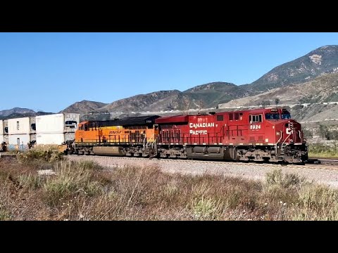 178 Rail Cars! Monster Long BNSF Port Stack Train. EB MP 69.1. Keenbrook, Cajon Pass! Trail CP ...