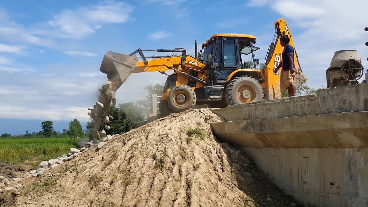 Village Road Construction | JCB Backhoe Loader in Action | JCB Earth ...