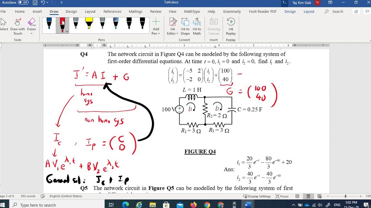 Non-homogeneous system (constant vector) - YouTube
