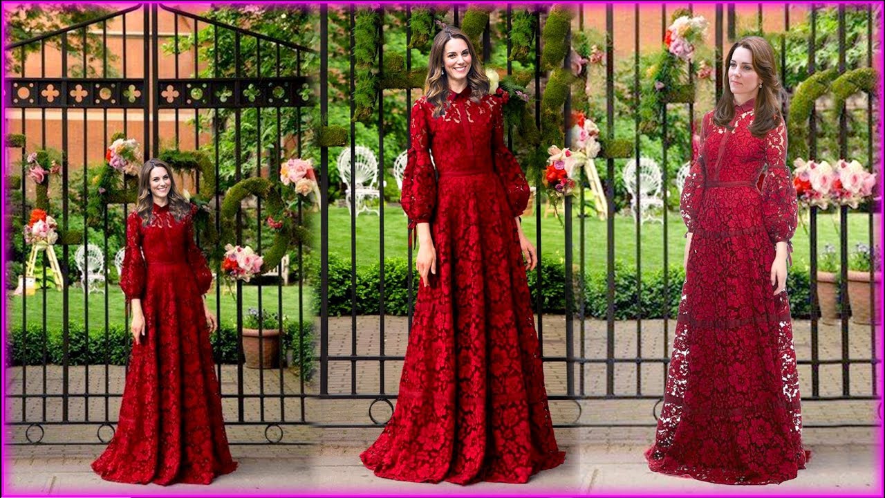 Princess Catherine Stole The Eyes in Bright Red Lace Gown ...