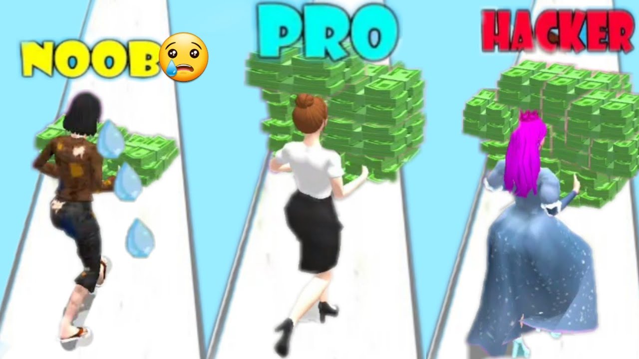 NOOB VS PRO VS HACKER in Money Run 3D - YouTube