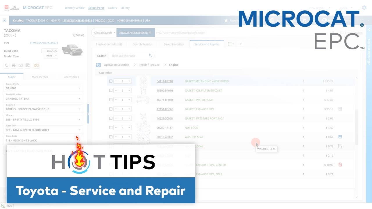 Microcat EPC - Hot Tip - Toyota Service & Repairs - YouTube