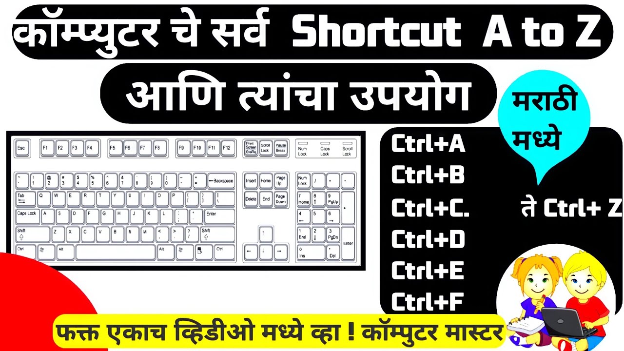 कॉम्पुटर चे सर्व शॉर्टकट कीज आणि त्यांचा उपयोग | Computer A to Z Shortcut Keys In Marathi ...