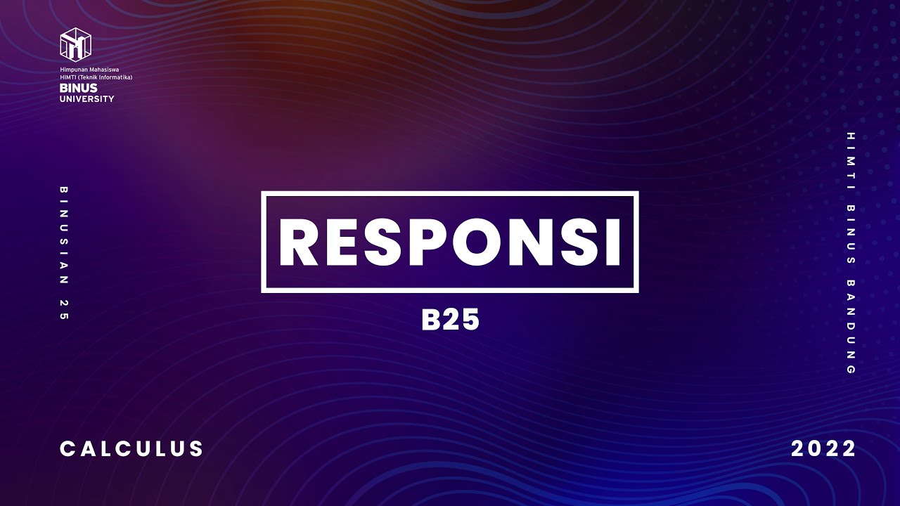[RESPONSI UTS B25] CALCULUS - YouTube
