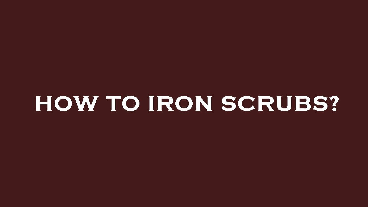 How to iron scrubs? - YouTube