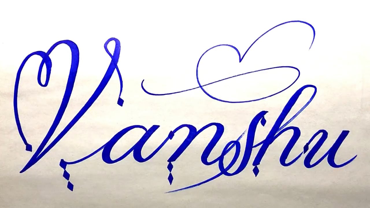 Vanshu Name Signature Calligraphy Status | How to Draw, Cursive ...