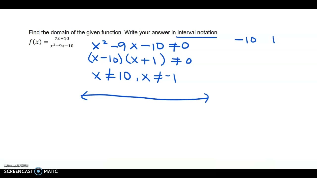 Find domain of rational function - YouTube