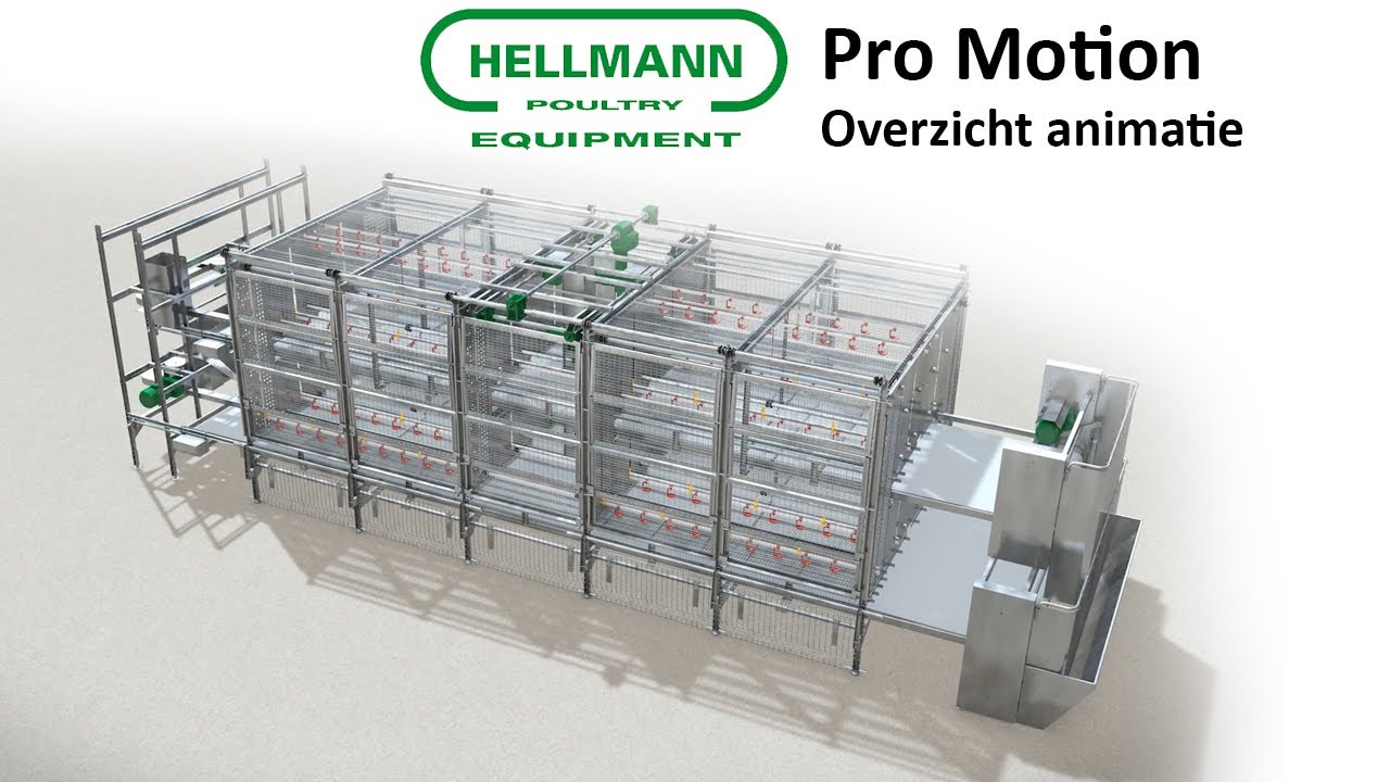 Hellmann Poultry PRO Motion opfok volière. Overzicht animatie - YouTube