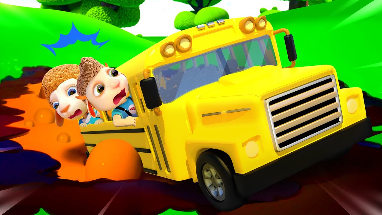 School Bus Stuck in Mud | Dolly and Friends 3D | Cartoon for Kids ...