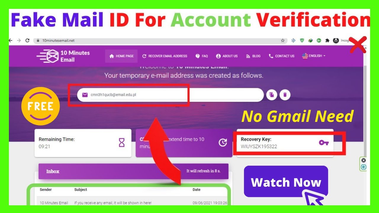Top 3 Temporary Mail ID Sites For Account Verification 2021 - Fake Mail ...
