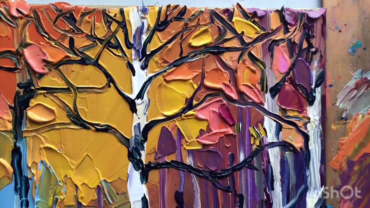 how to draw a birch grove - YouTube