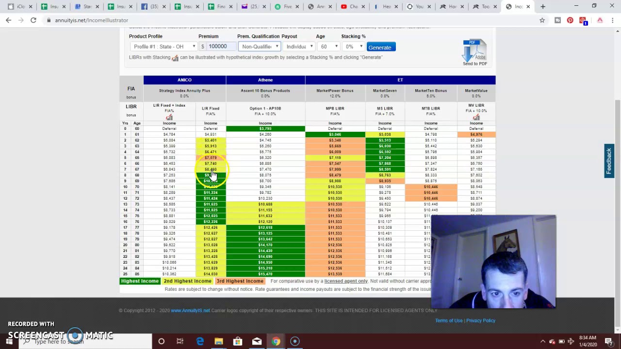 Athene, Anico, Equitrust Annuity Payout Rates Demo - YouTube