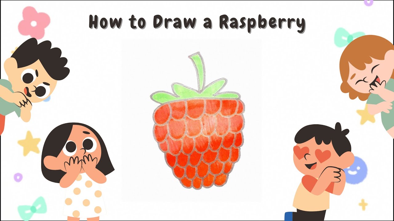Easy Drawing for Kids | How to Draw a Raspberry for Kids - YouTube