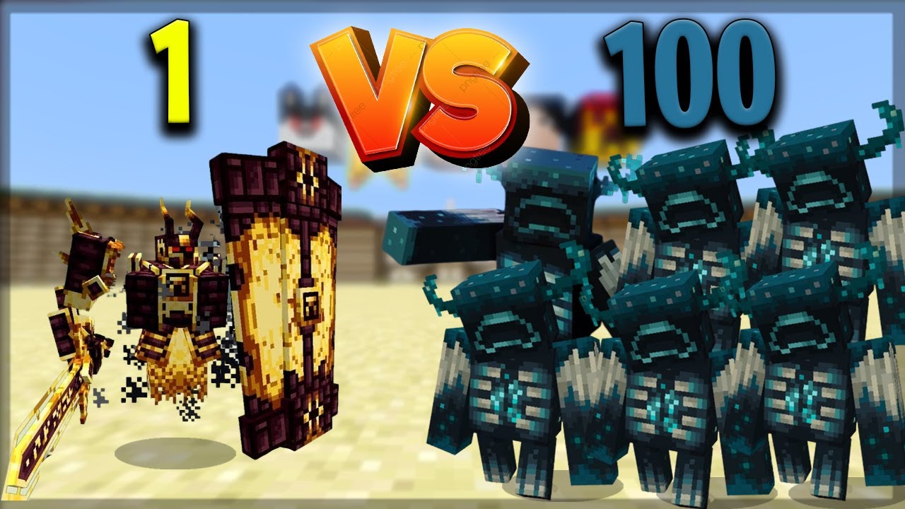 Minecraft: 1 IGNIS VS 100 WARDENS ! - BATALHA DE MOBS - YouTube