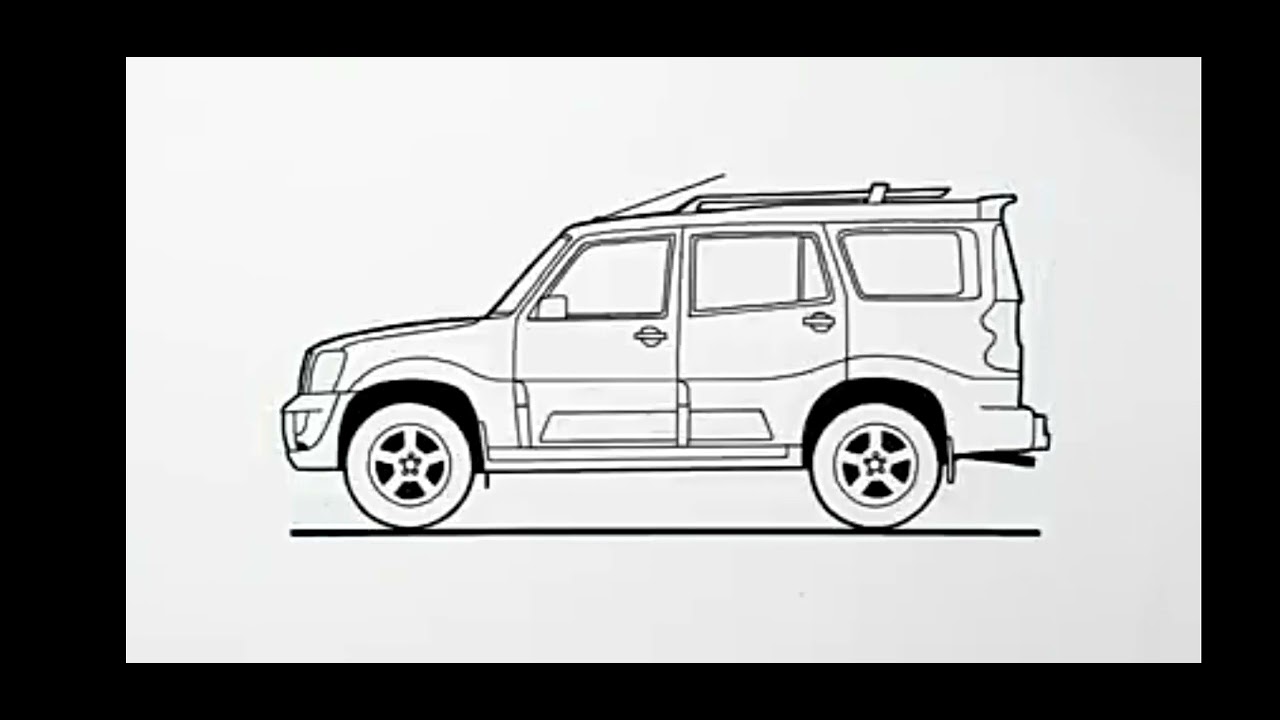 scorpio car drawing - YouTube