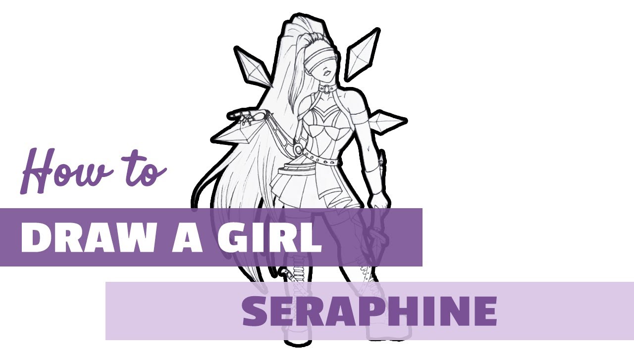 How to draw a girl: Cyberpunk Seraphine Superstar (League of Legends ...