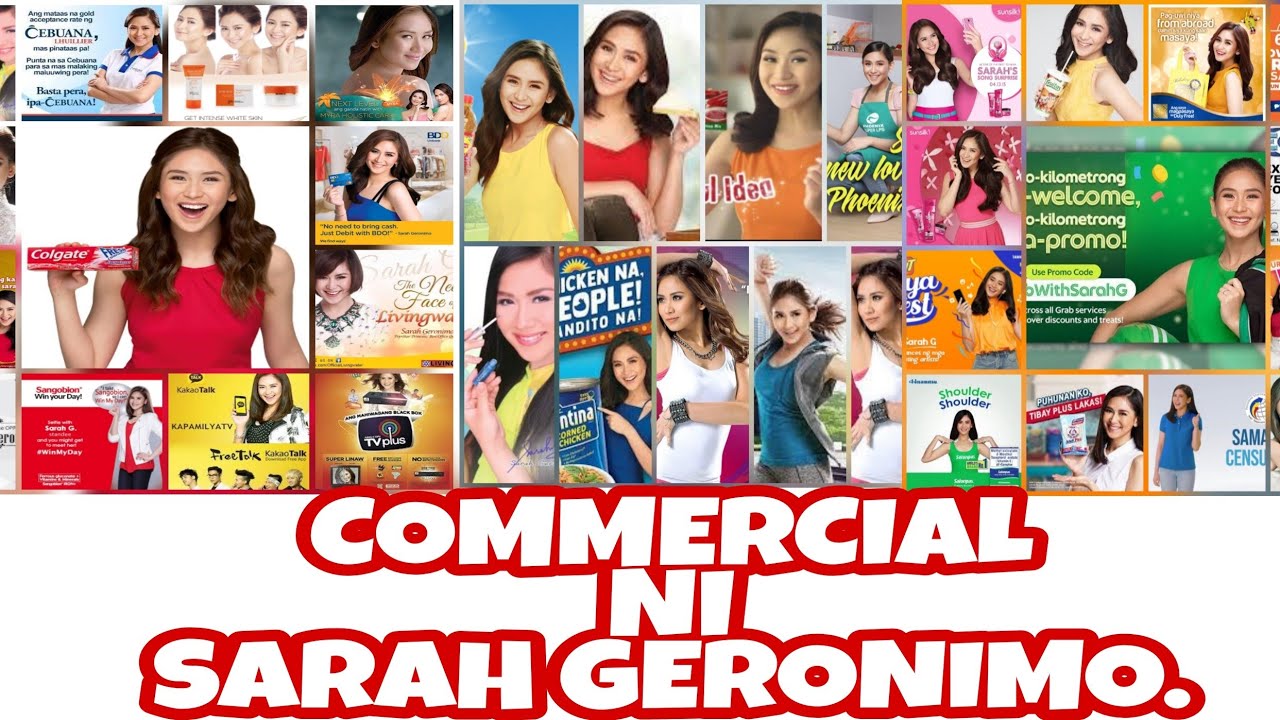 Mga Commercial ni Sarah Geronimo. - YouTube