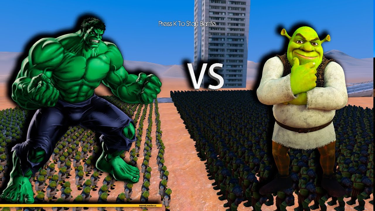 10000 SHREK vs 10000 HULK / UEBS - YouTube