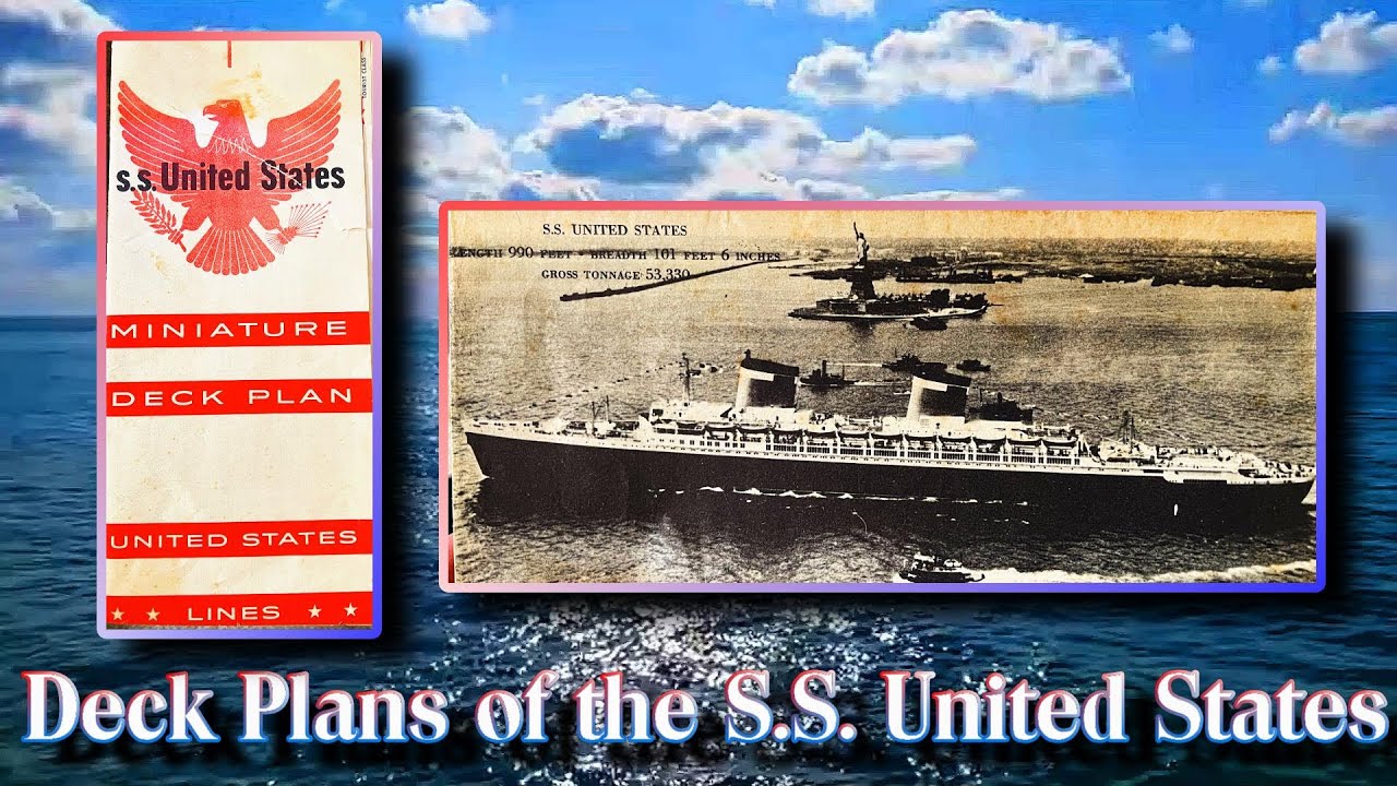 S.S. United States Miniature Deck Plans Brochure from the UNITED STATES ...