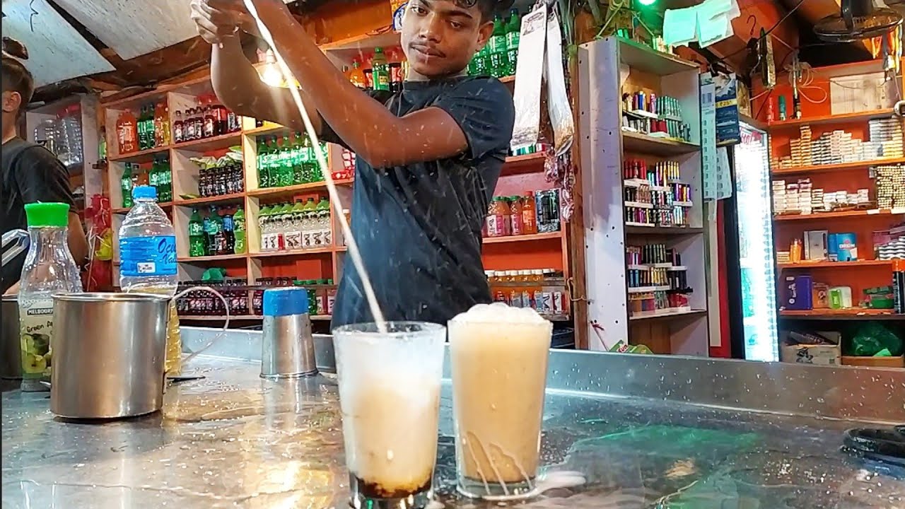 kulukki sarbath flavour boost milk ! street food india ! milk Sarbath ...