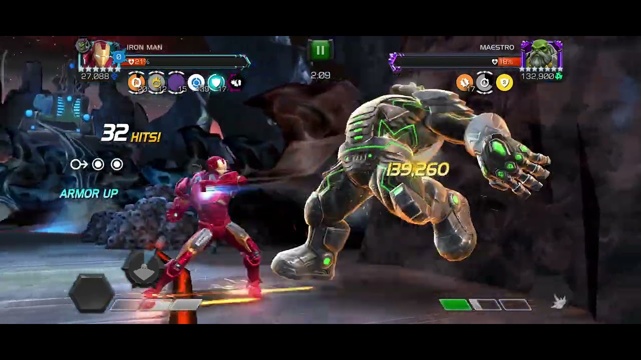 Mcoc AQ raids Ironman vs maestro - YouTube