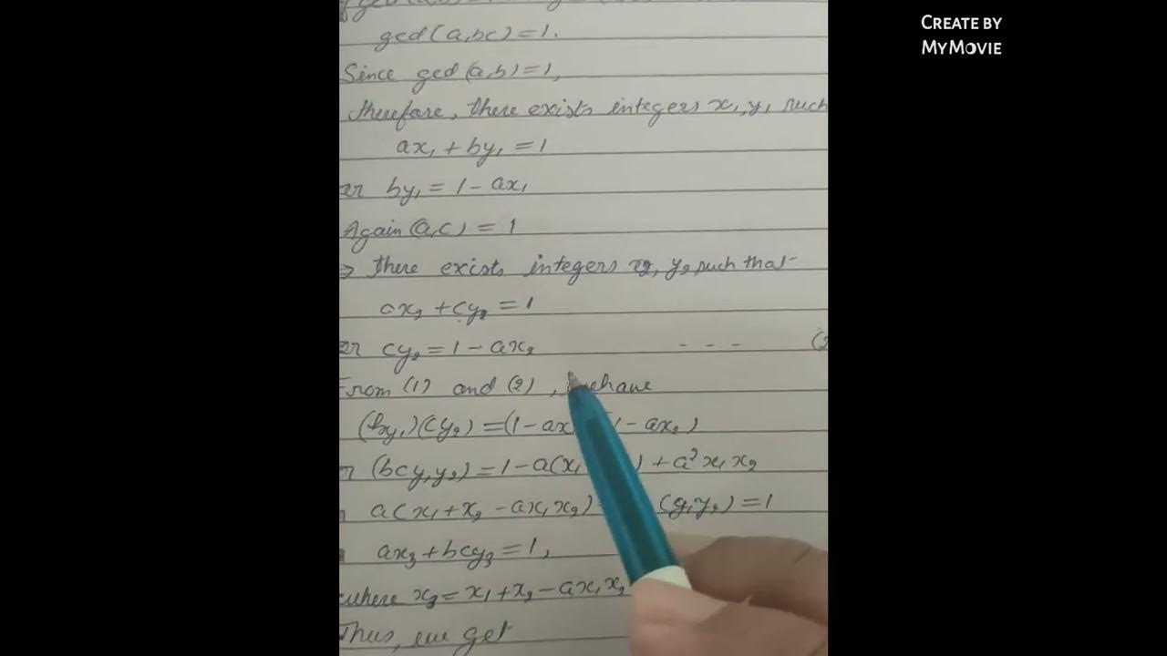 Gcd (a, b) =1, gcd (a,C) =1, then gcd (a, bc) =1.( A N T 3. H R BHAGAT.) - YouTube