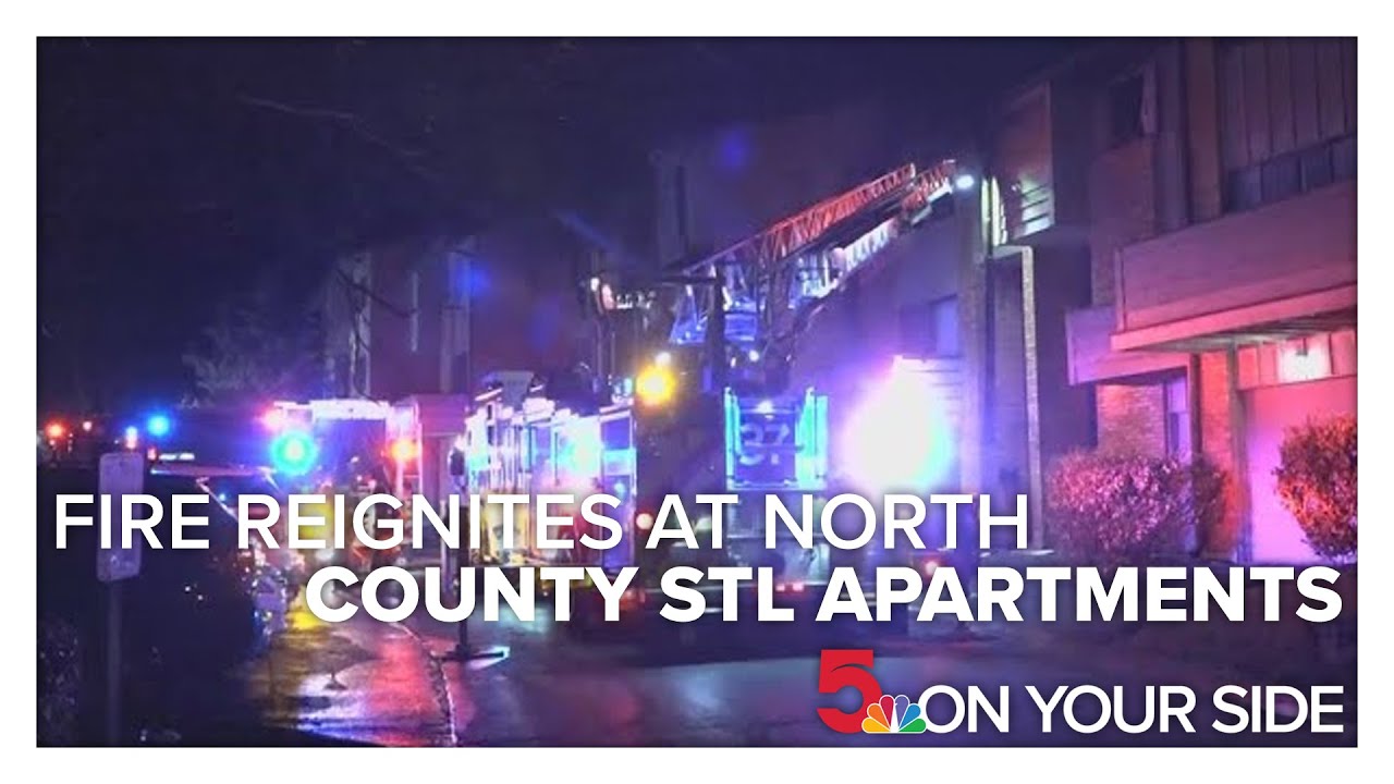 Apartment fire reignites overnight in north St. Louis County - YouTube