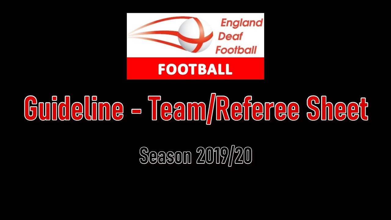 EDF - Guideline to Team/Referee Sheet - YouTube