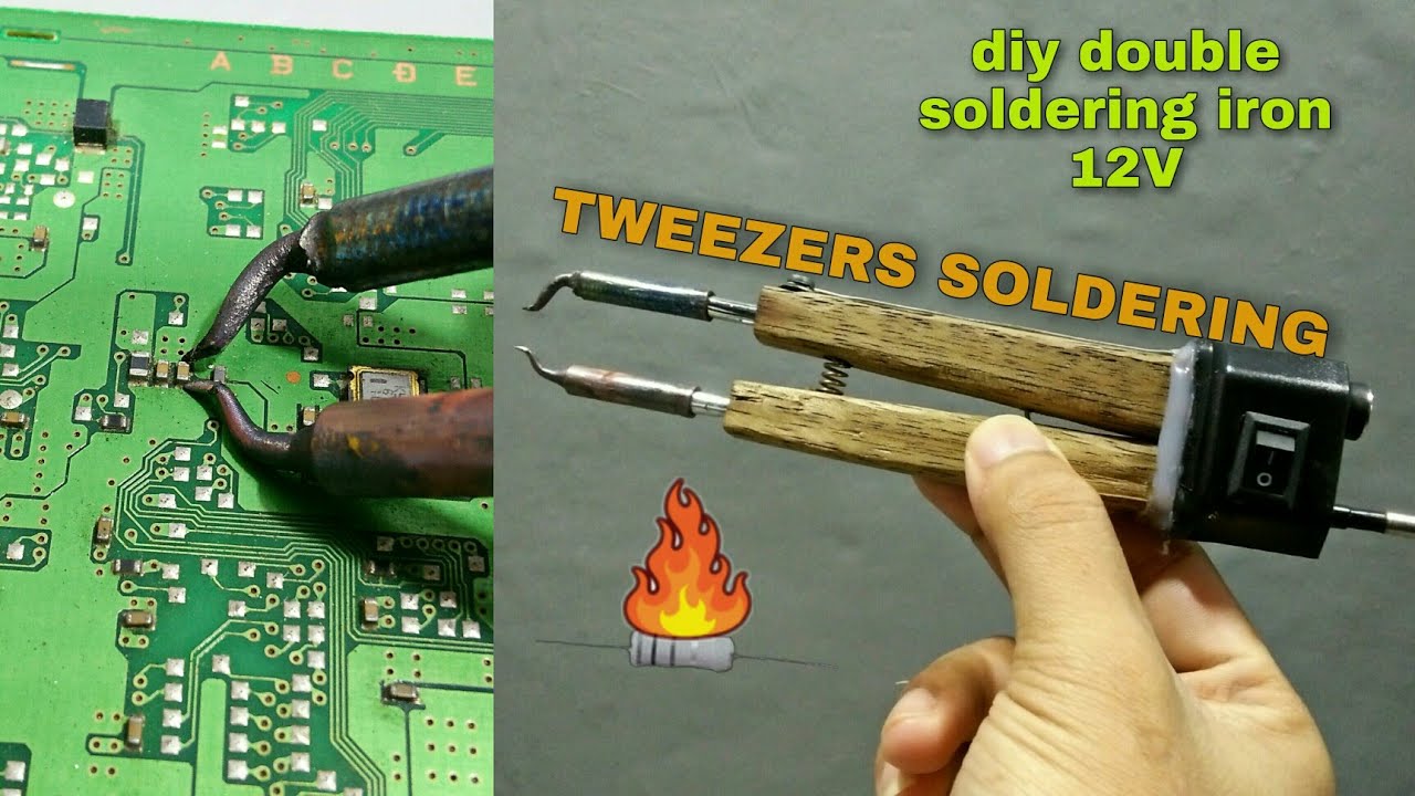 membuat solderan 12V jepit (tweezers soldering iron) low budget! - YouTube