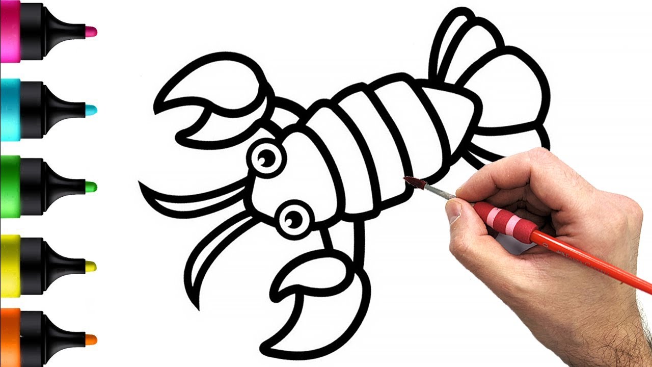 Let's Draw and Paint a Cute Lobster: Fun Art Activity for Kids and ...