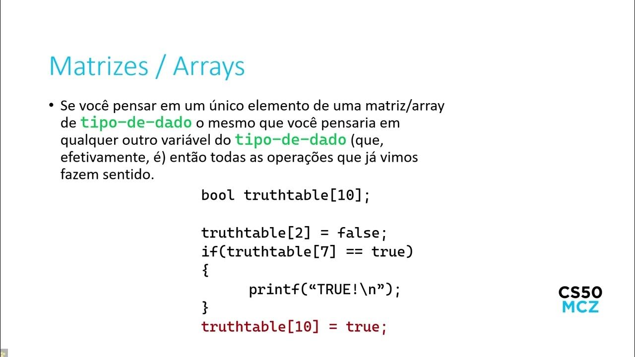 CS50 MCZ - Matrizes - CS50 Shorts - YouTube