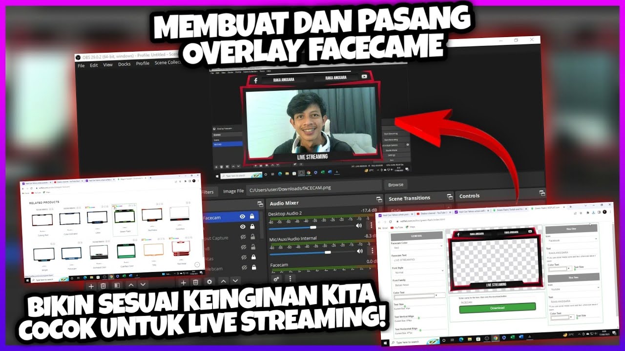Cara Membuat & Pasang Overlay Facecam di OBS Untuk Live Streaming - YouTube