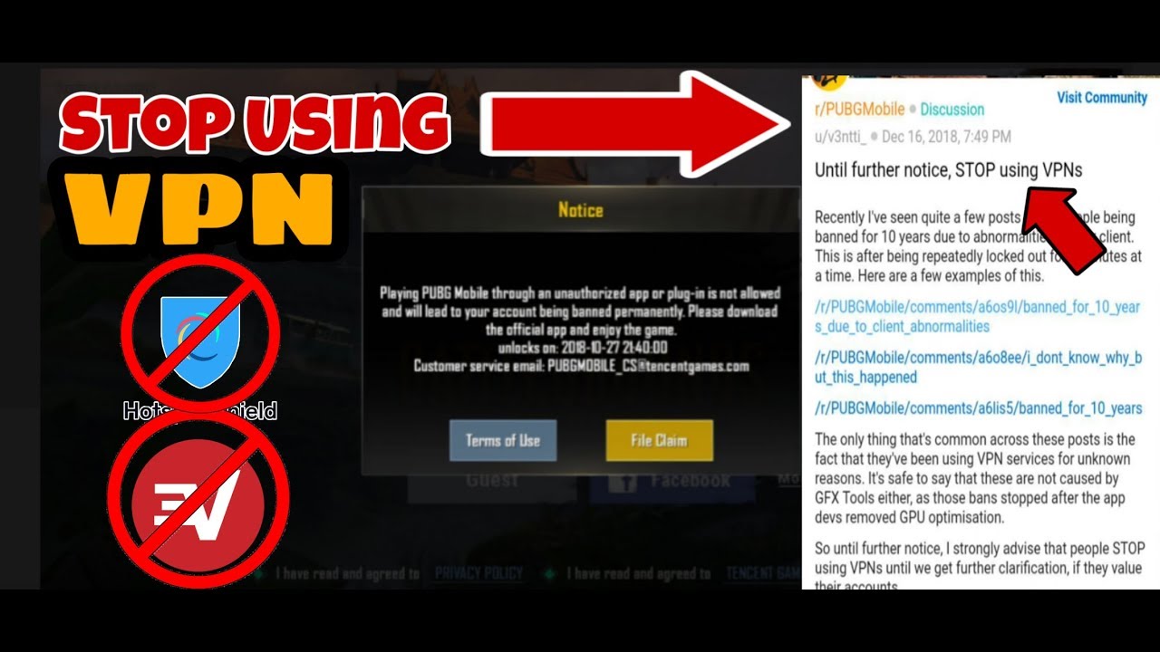 Warning! Stop Using VPN Tricks in Pubg Mobile || 10years Id Band ...